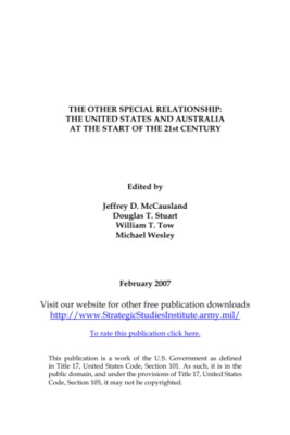 "The Other Special Relationship: The United States and Australia at the ...