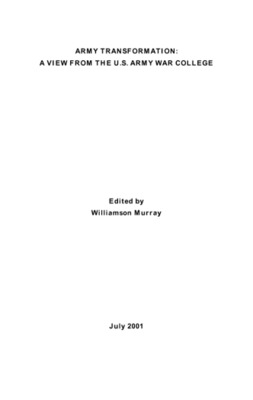 "Army Transformation: A View from the U.S. Army War College" by ...