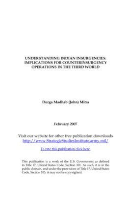 "Understanding Indian Insurgencies: Implications for Counterinsurgency ...