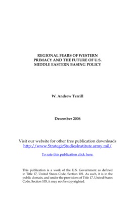 "Regional Fears of Western Primacy and the Future of U.S. Middle Easter ...