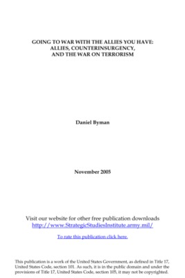 "Going to War With the Allies You Have: Allies, Counterinsurgency, and ...