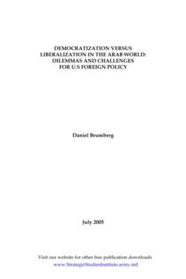 "Democratization Vs. Liberalization in the Arab World: Dilemmas and Cha ...
